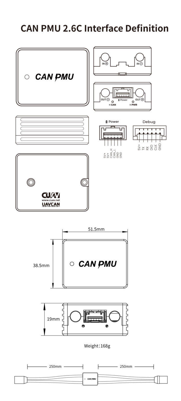 CUAV CAN PMU High Precision Power Detection Unit For unmanned Hardware ...
