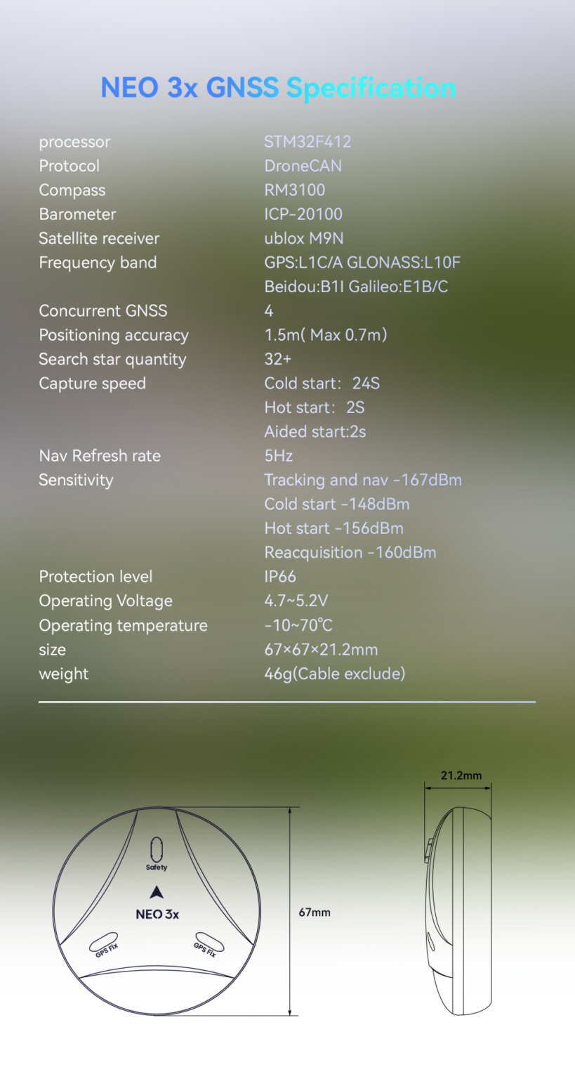 CUAV NEW NEO 3X GPS Module Ublox M9N GNSS for Drone – CUAV Official Store