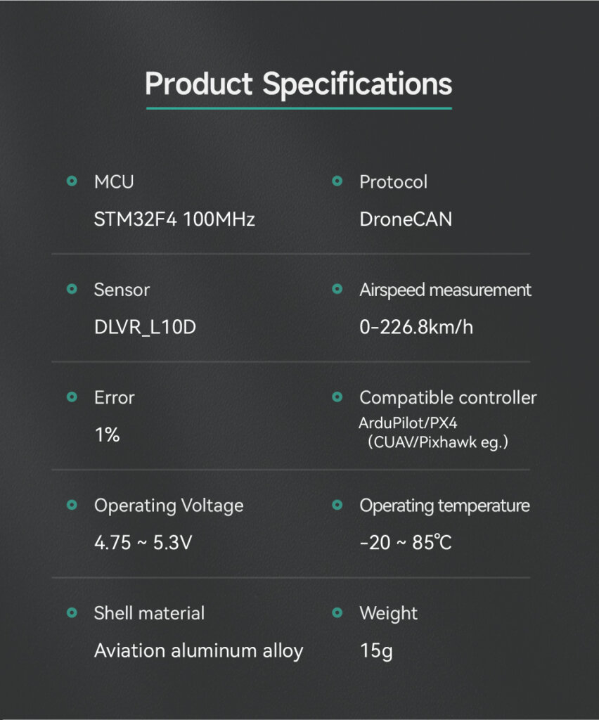 CUAV New SKYE 2 Nano DroneCAN DLVR High Accuracy And Linearity Airspeed Sensor – CUAV Official Store